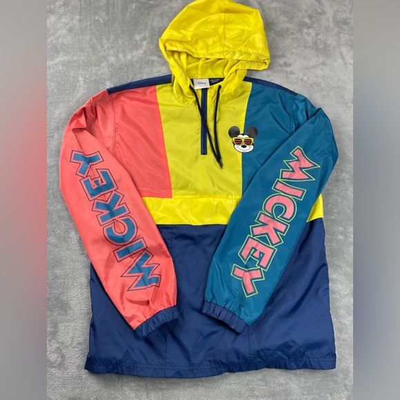 Disney | Jackets & Coats | Disney Mickey Mouse 4 Zip Windbreaker ...